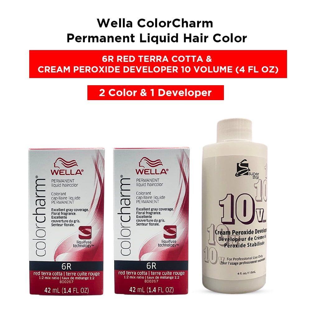 Wella ColorCharm Permanent Liquid Hair Color Toner - 1.4 oz ( 6R Red ...