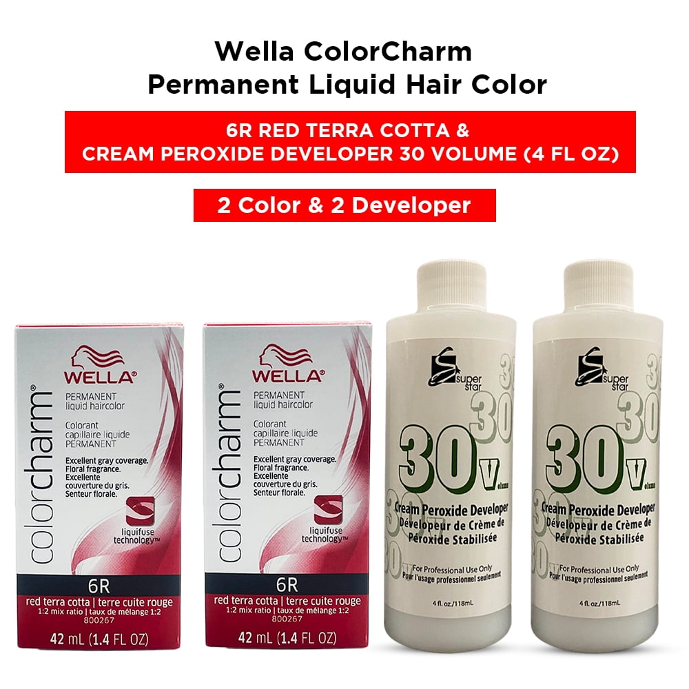 Wella ColorCharm Permanent Liquid Hair Color Toner - 1.4 oz ( 6R Red ...