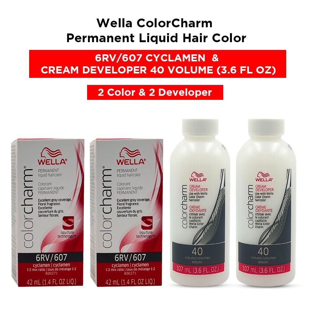 Wella ColorCharm Permanent Liquid Hair Color Toner - 1.4 oz ( 6RV/607 ...