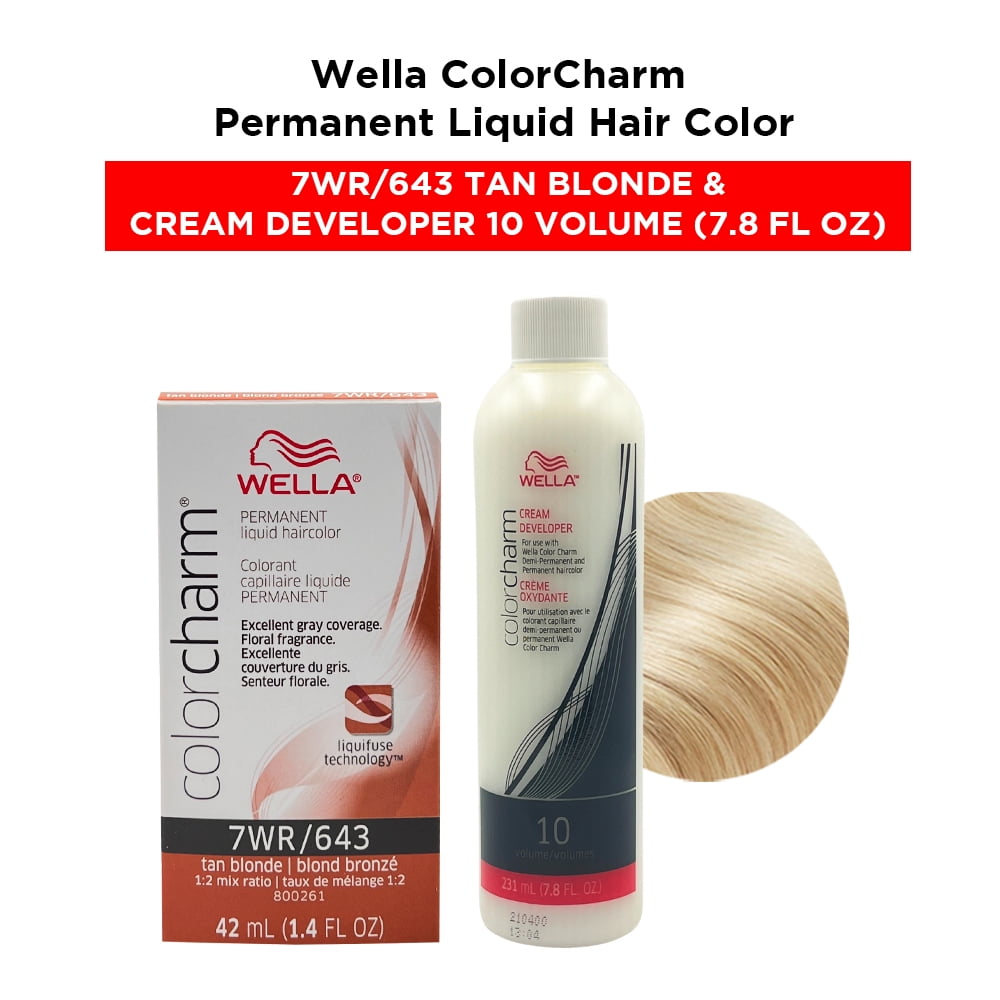 Wella ColorCharm Permanent Liquid Hair Color Toner - 1.4 oz ( 7WR Tan ...