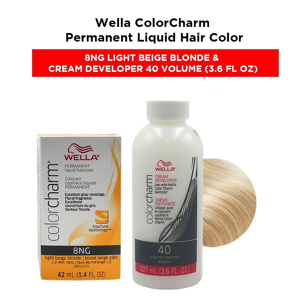 Wella ColorCharm Permanent Liquid Hair Color Toner - 1.4 oz ( 8NG Light ...