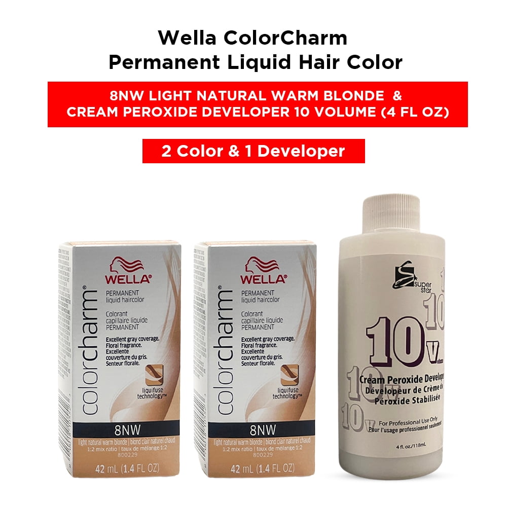 Wella ColorCharm Permanent Liquid Hair Color Toner - 1.4 oz ( 8NW Light ...