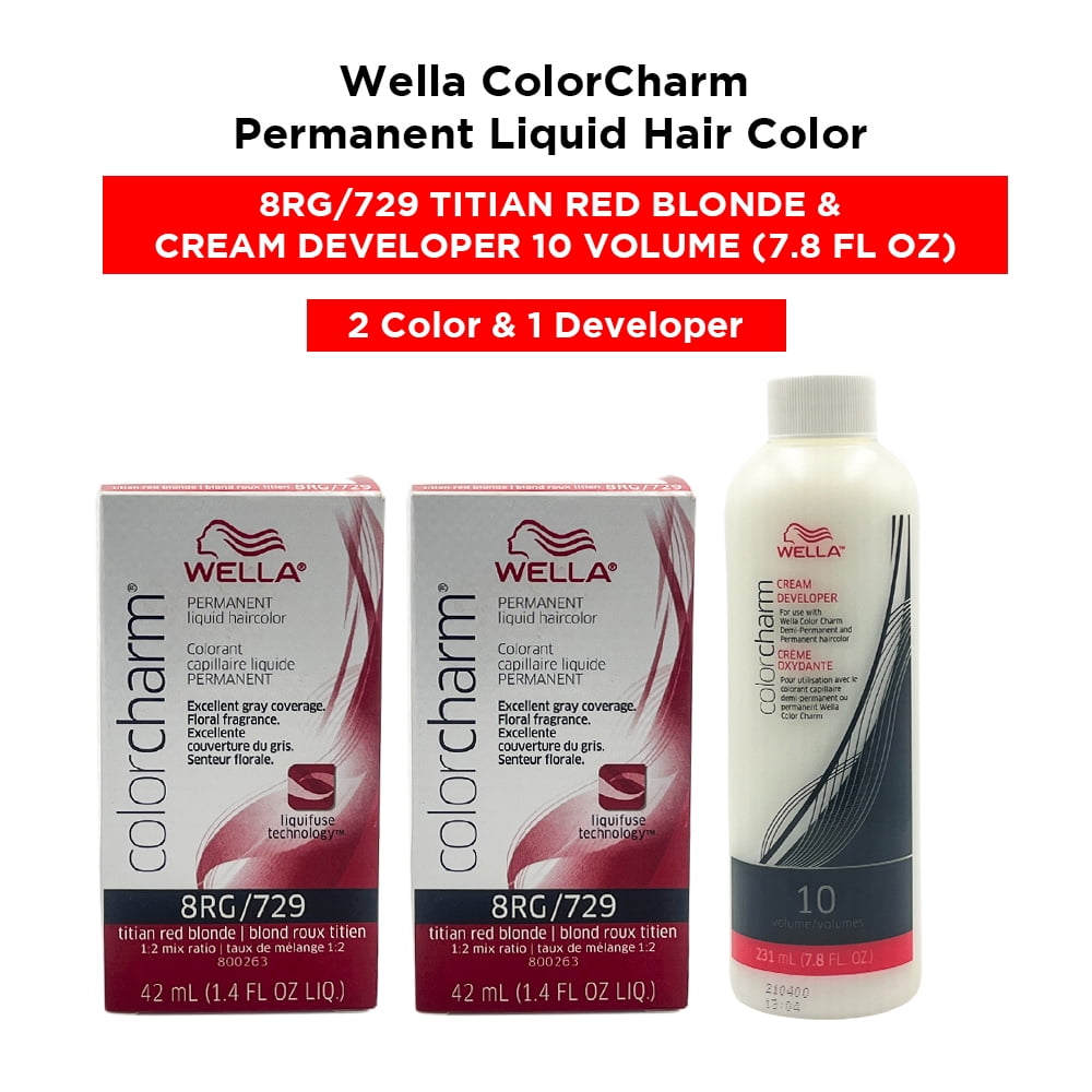 Wella ColorCharm Permanent Liquid Hair Color Toner - 1.4 oz ( 8RG/729 ...