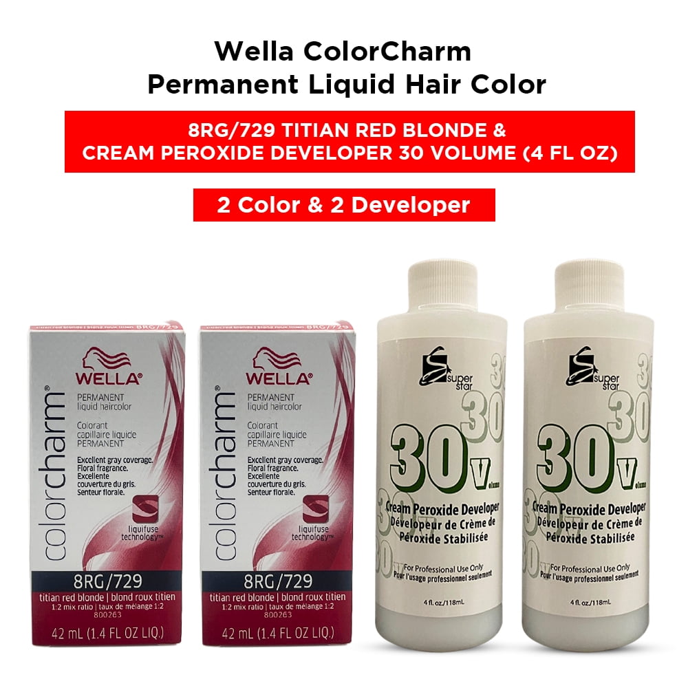 Wella ColorCharm Permanent Liquid Hair Color Toner - 1.4 oz ( 8RG/729 ...