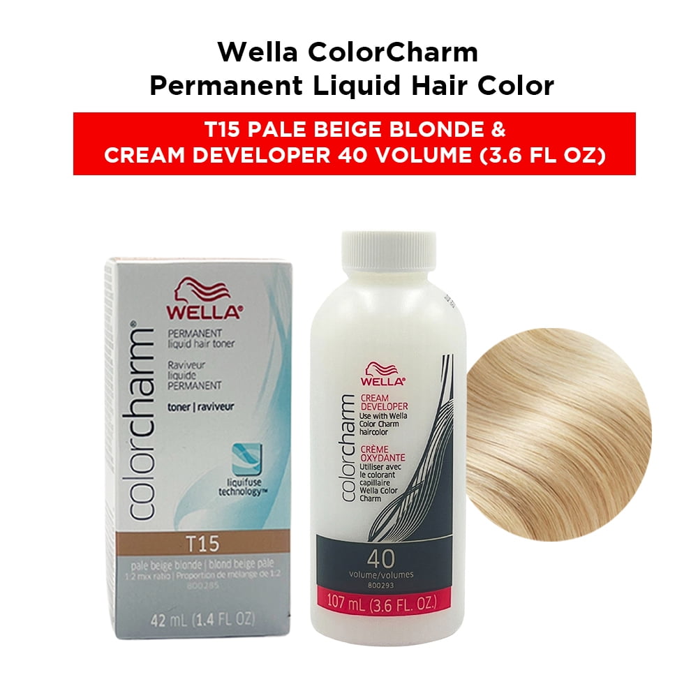 Wella ColorCharm Permanent Liquid Hair Color Toner - 1.4 oz ( T15 Pale ...