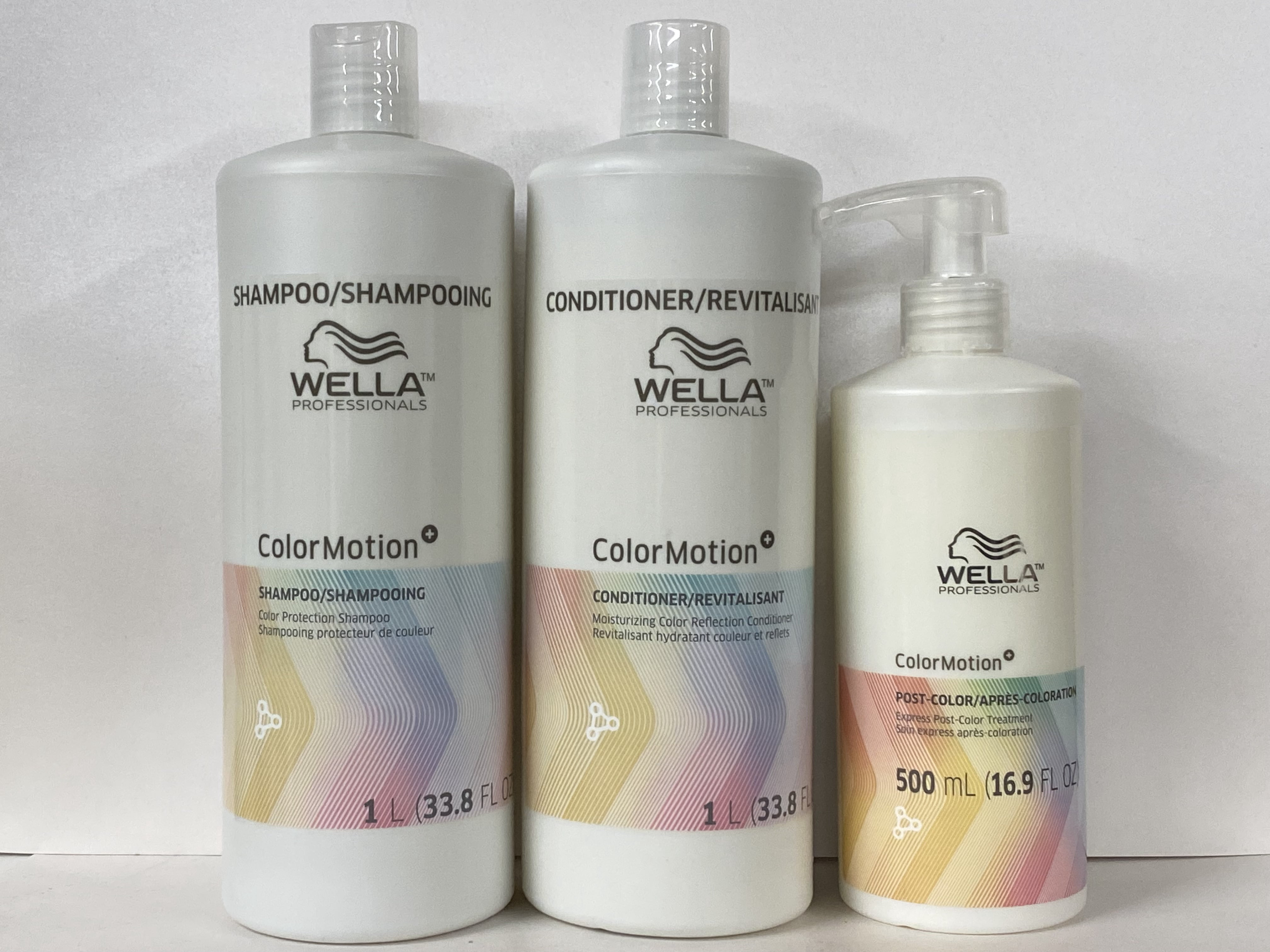 Wella ColorMotion Shampoo & Conditioner 33.8 oz + Post color mask 16.9 ...