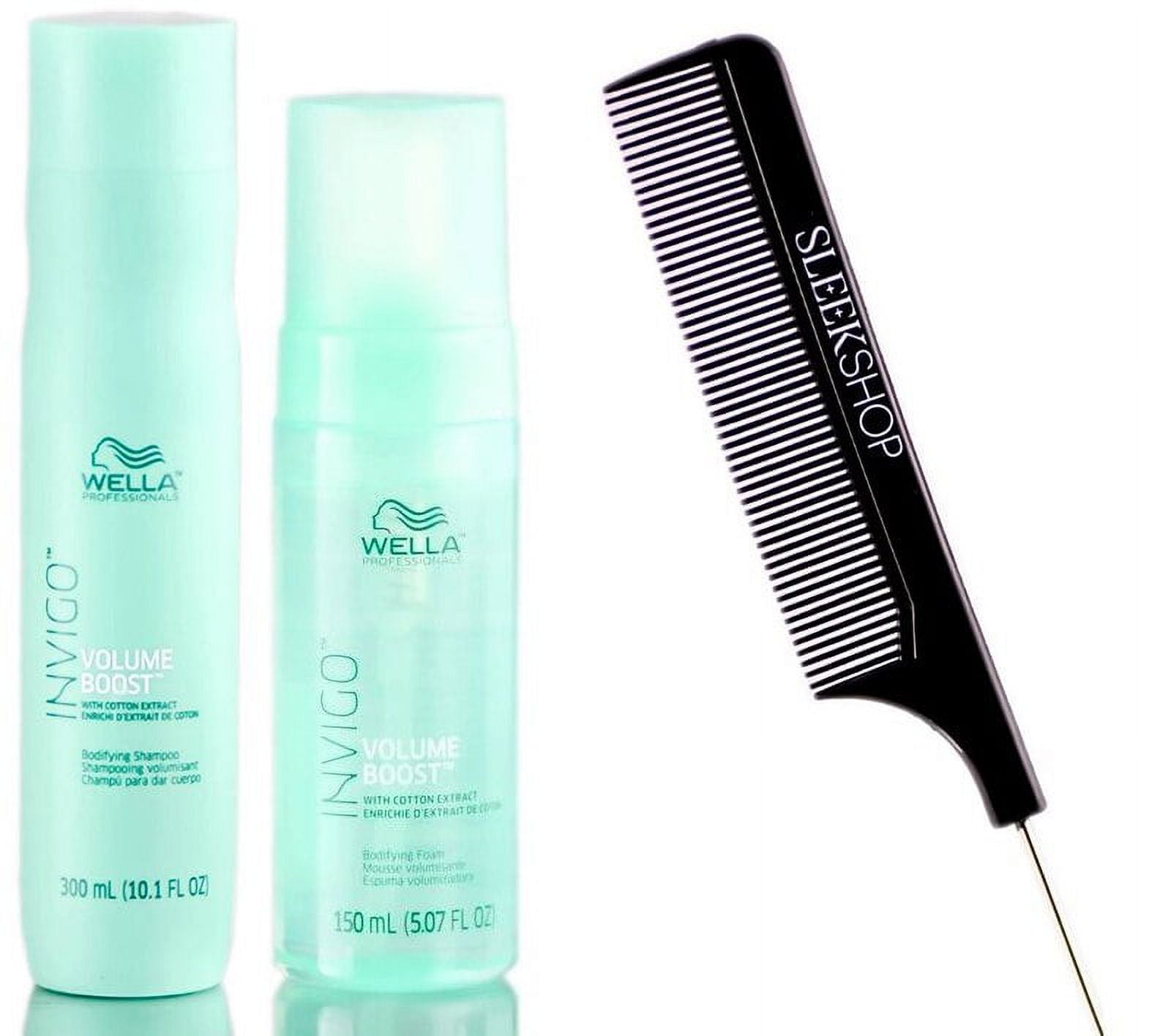 Wella Invigo Volume Boost Shampoo & Bodifying Foam (W/ Sleekshop Comb ...