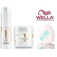 Wella FUSION PLEX Intense Repair Shampoo & Conditioner SET (with Sleek ...