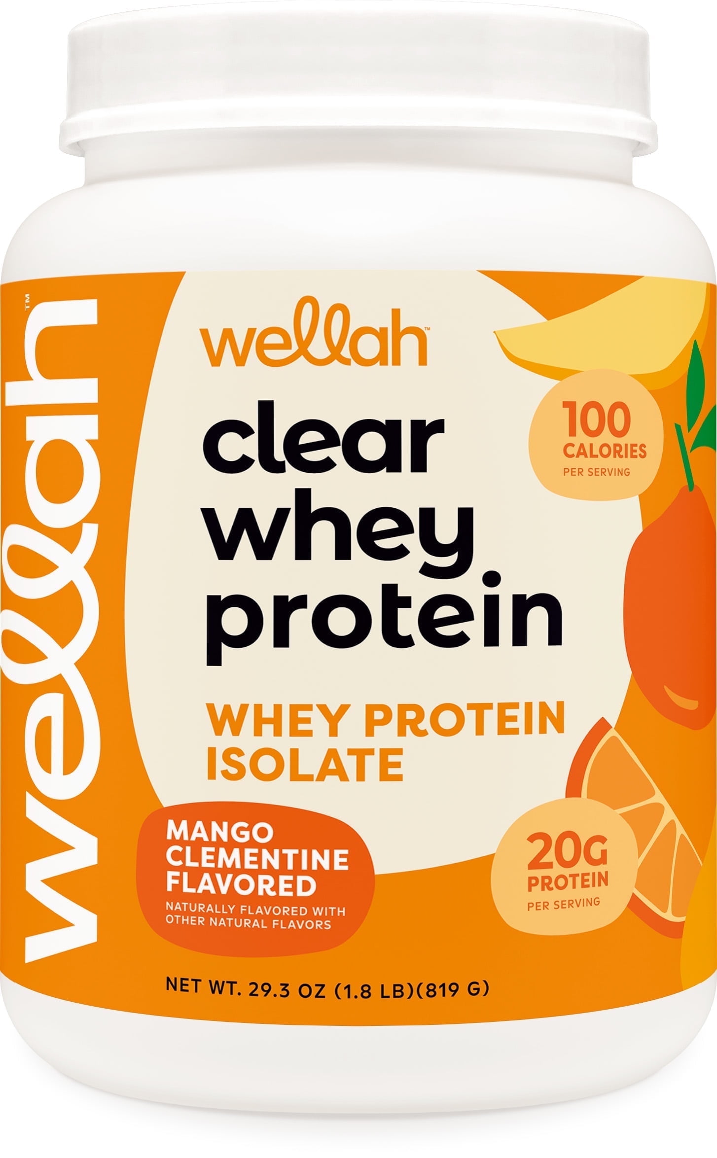 Wellah Clear Whey Protein Isolate (Mango Clementine Flavored) - 30 ...
