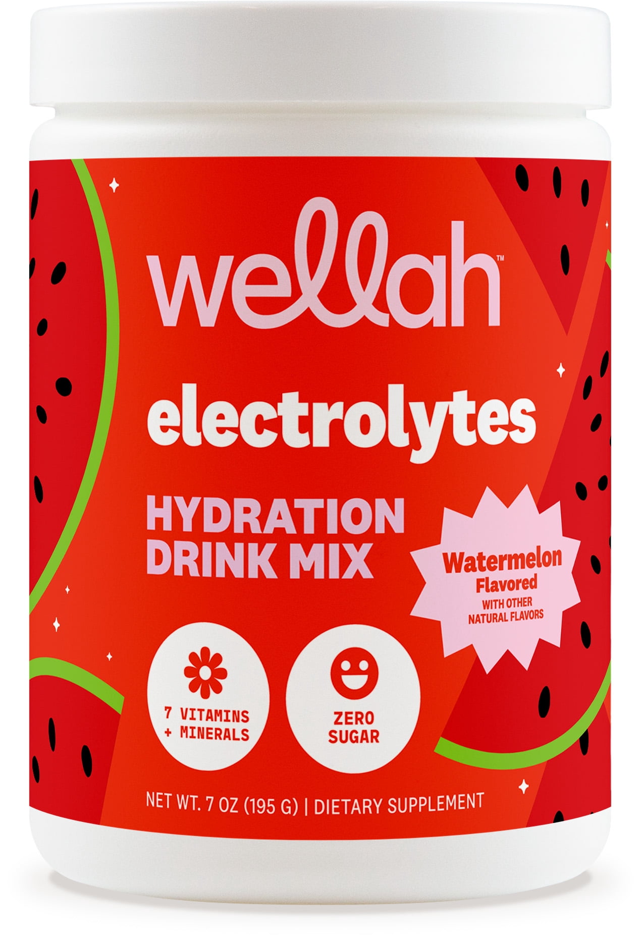 Wellah Electrolytes Powder, Watermelon, 50 Servings, Hydration Drink ...