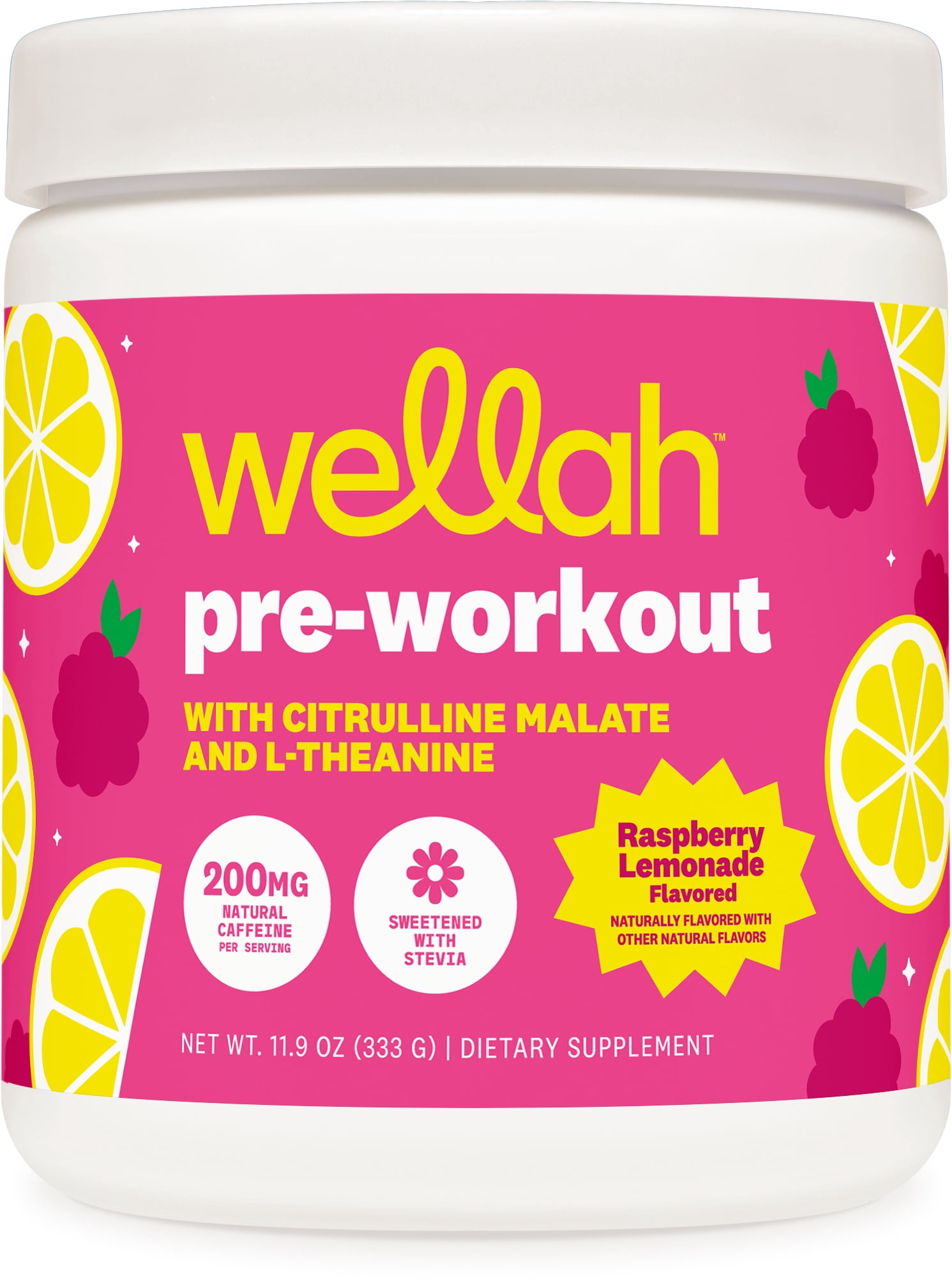 Wellah Get-Going Pre-Workout Drink Mix, Raspberry Lemonade, 30 Servings ...