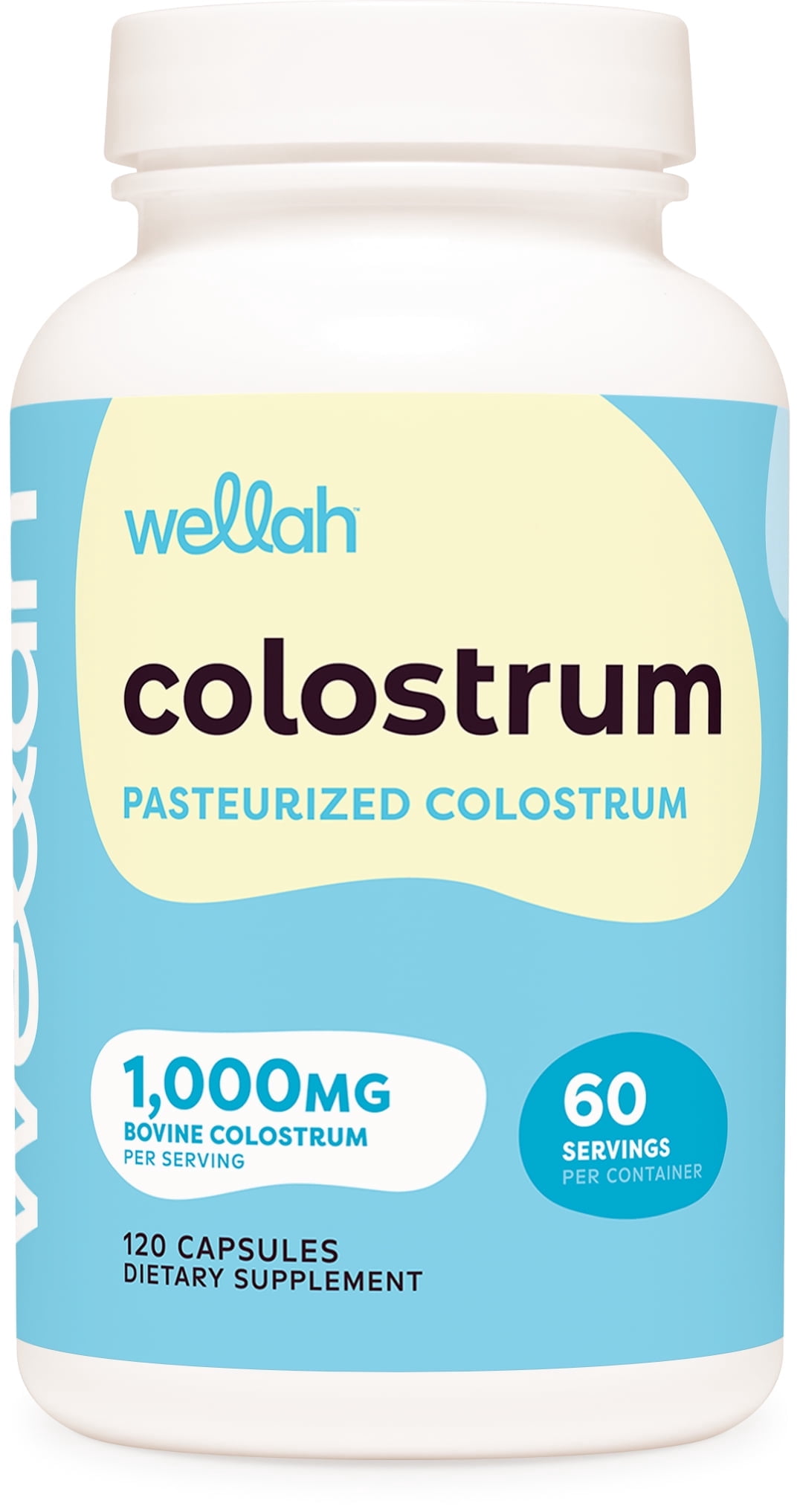 Wellah Pasteurized Colostrum Capsules (1,000mg) 120 Capsules - Bovine ...