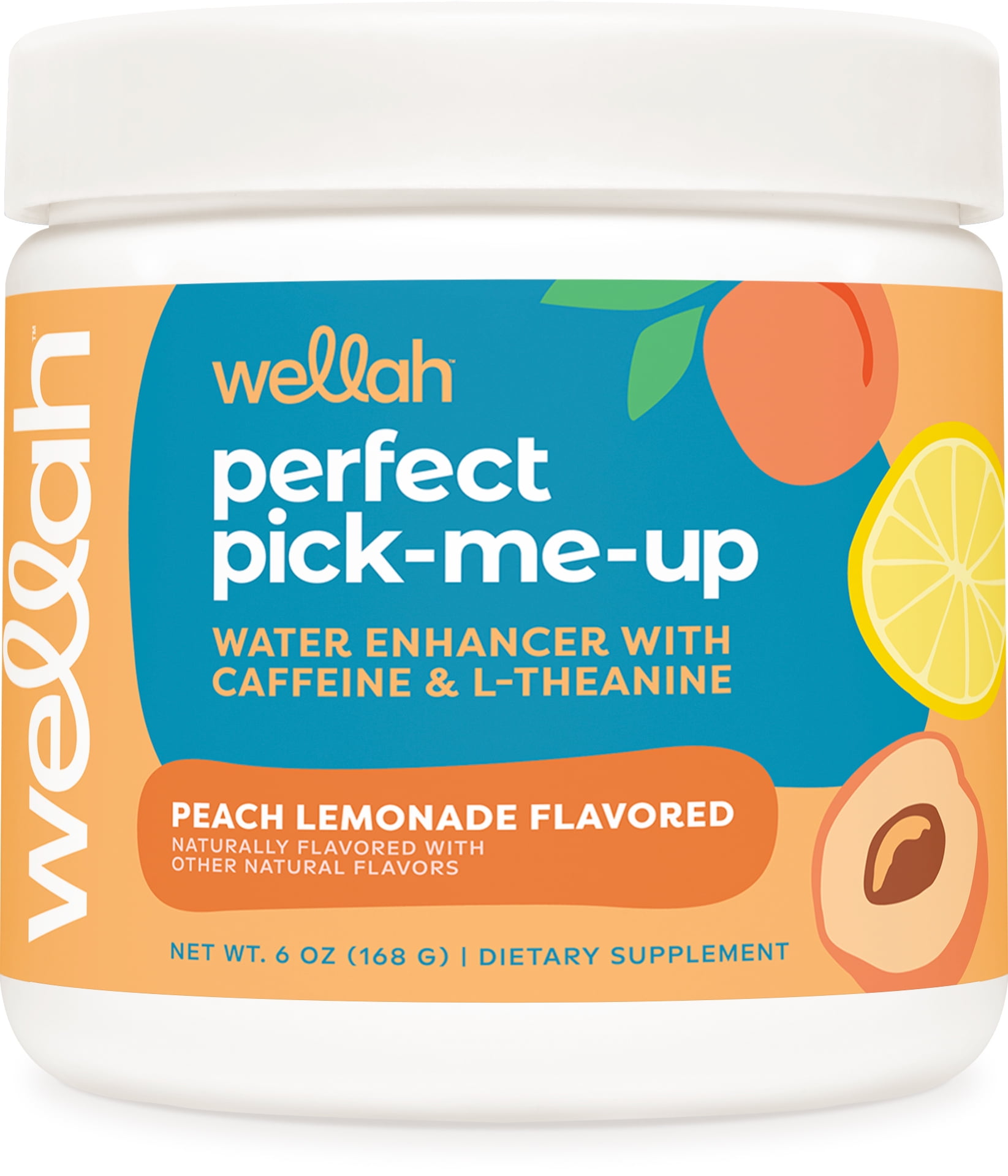 Wellah Perfect Pick-Me-Up (Peach Lemonade) 30 Servings - Water Enhancer ...