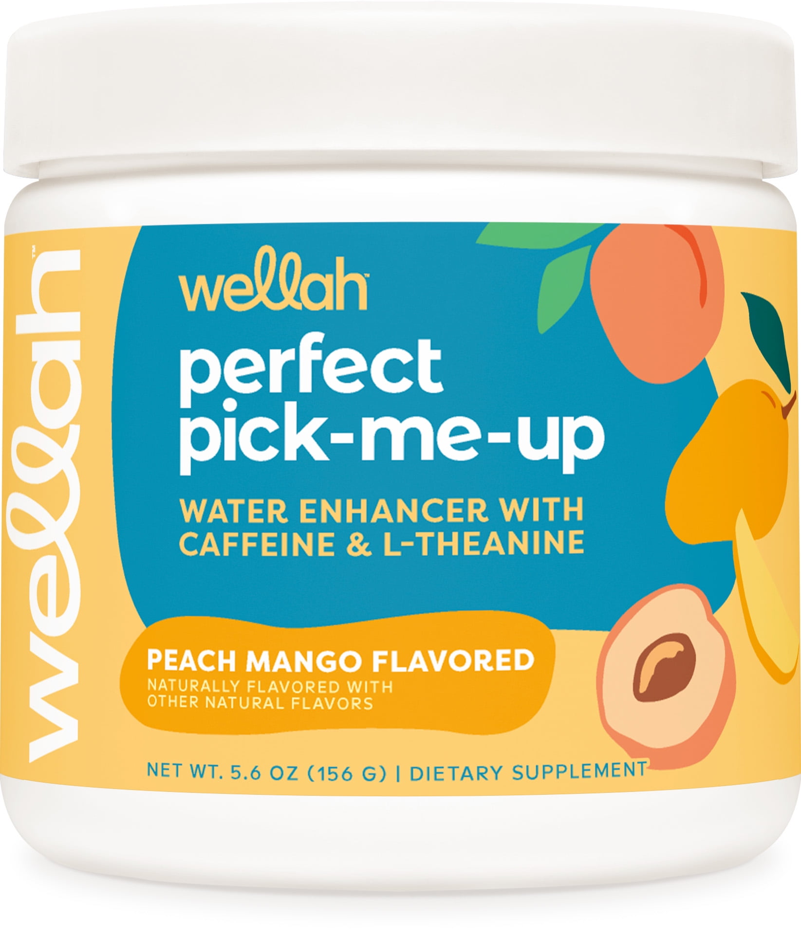 Wellah Perfect Pick-Me-Up (Peach Mango) 30 Servings - Energy Boost ...