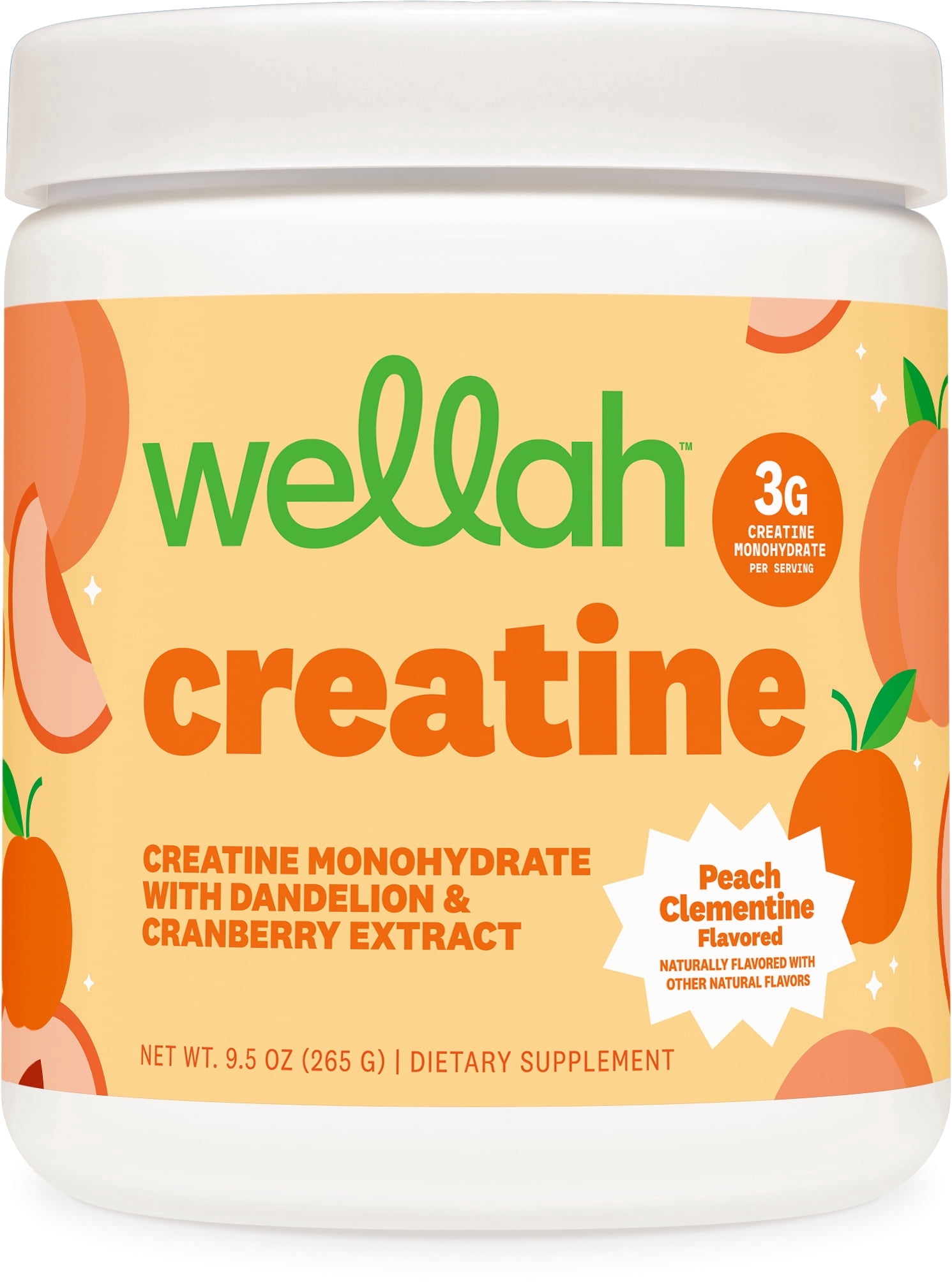 Wellah, Creatine for Women, Peach Clementine, 50 Servings - Walmart.com