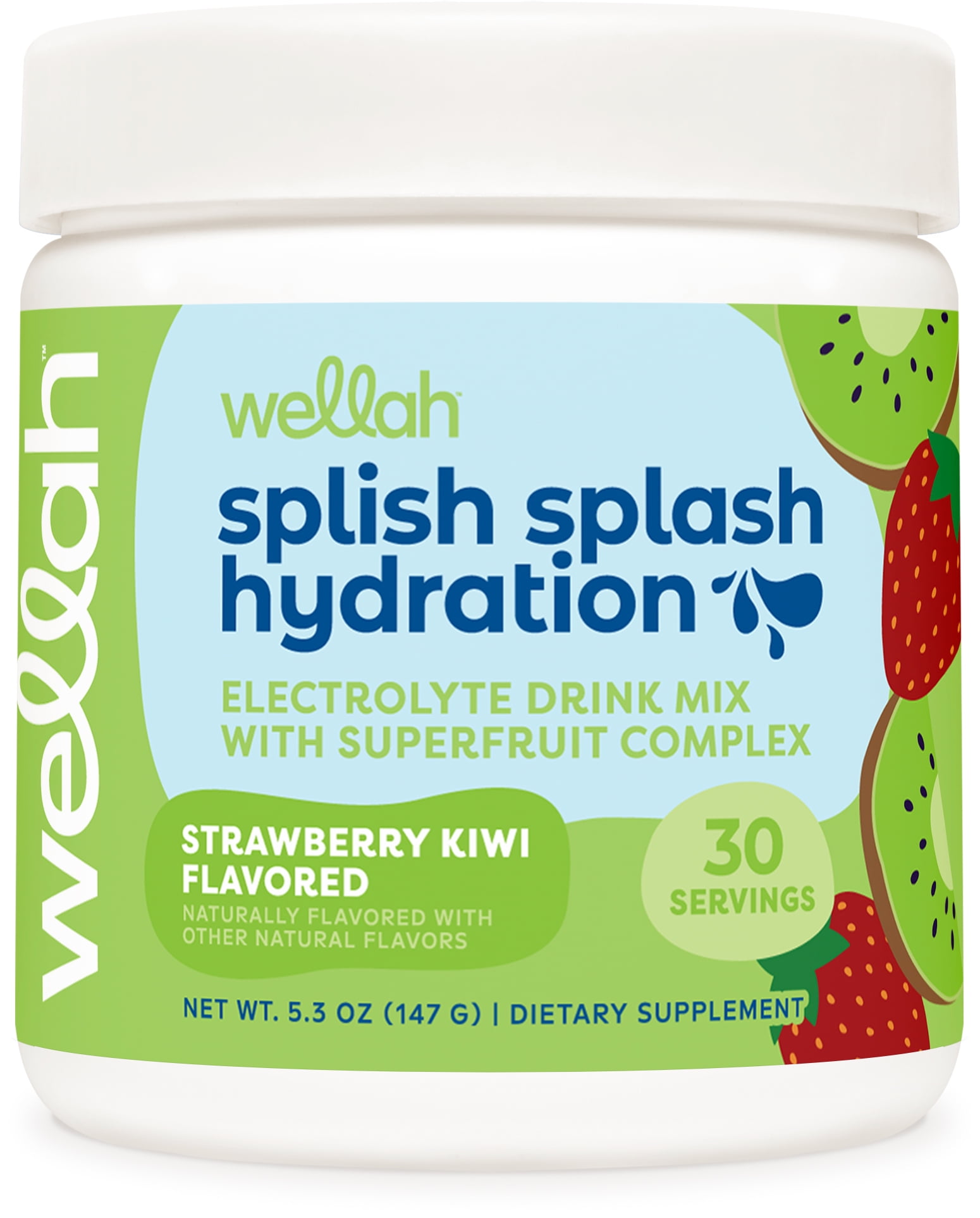 Wellah Splish Splash Hydration Electrolyte Drink Mix (Strawberry Kiwi ...