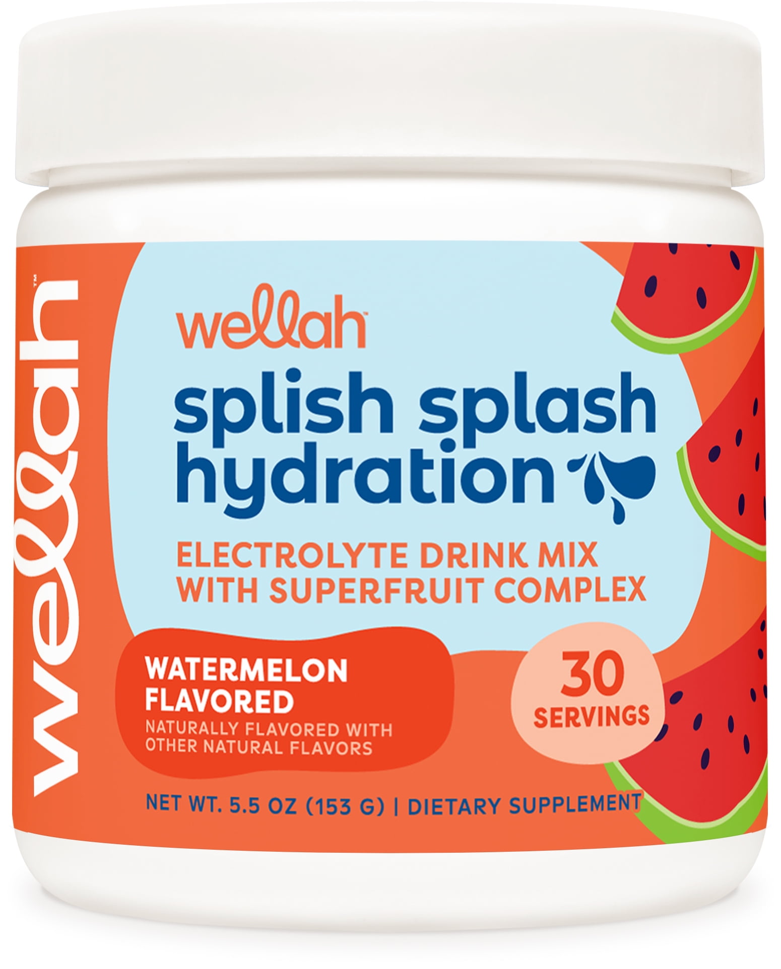 Wellah Splish Splash Hydration Electrolyte Drink Mix, Watermelon Flavor ...