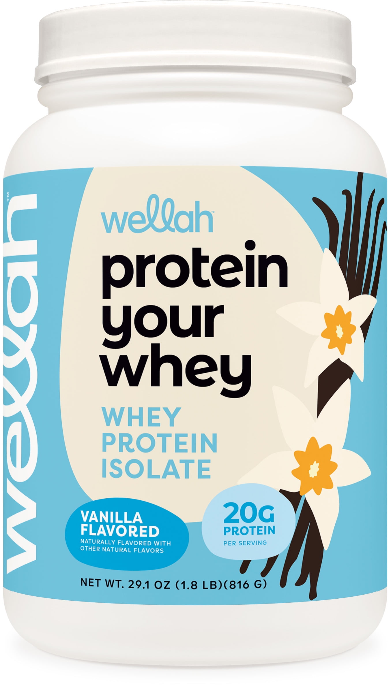 Wellah Your Whey (30 Servings, Vanilla) - Whey Protein Isolate Protein ...