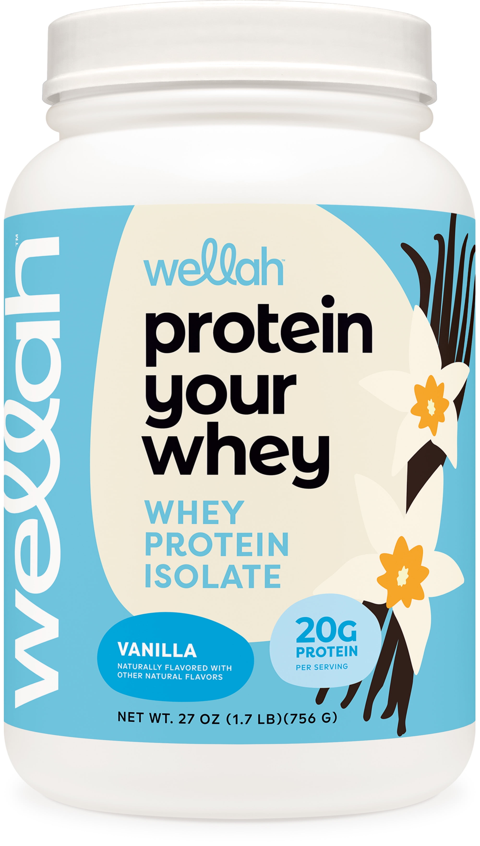 Wellah Your Whey (30 Servings, Vanilla) - Whey Protein Isolate Protein ...