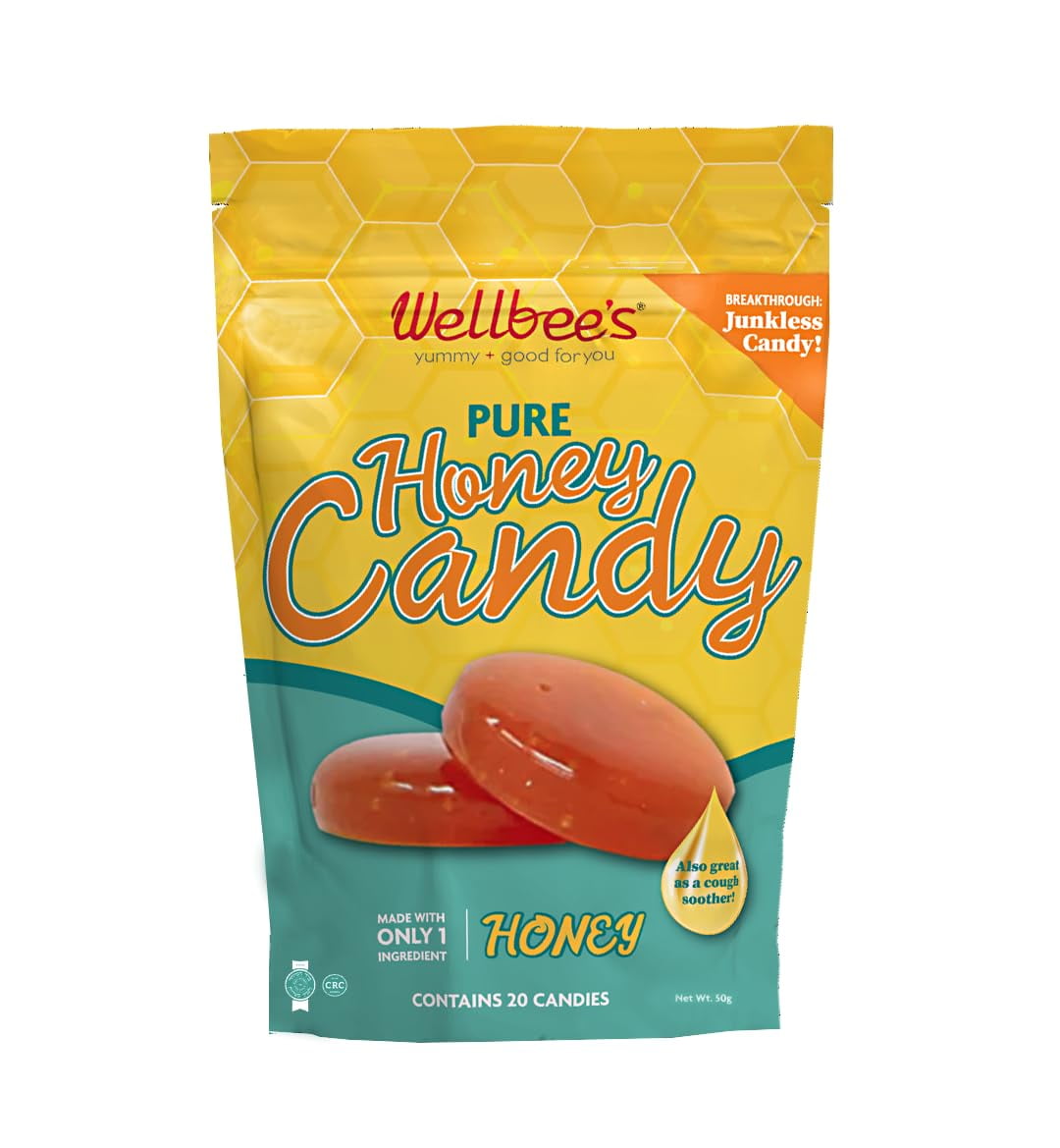 Wellbee's 100% Pure Honey GGA1 Candy - No Additives - Healthy - Single ...
