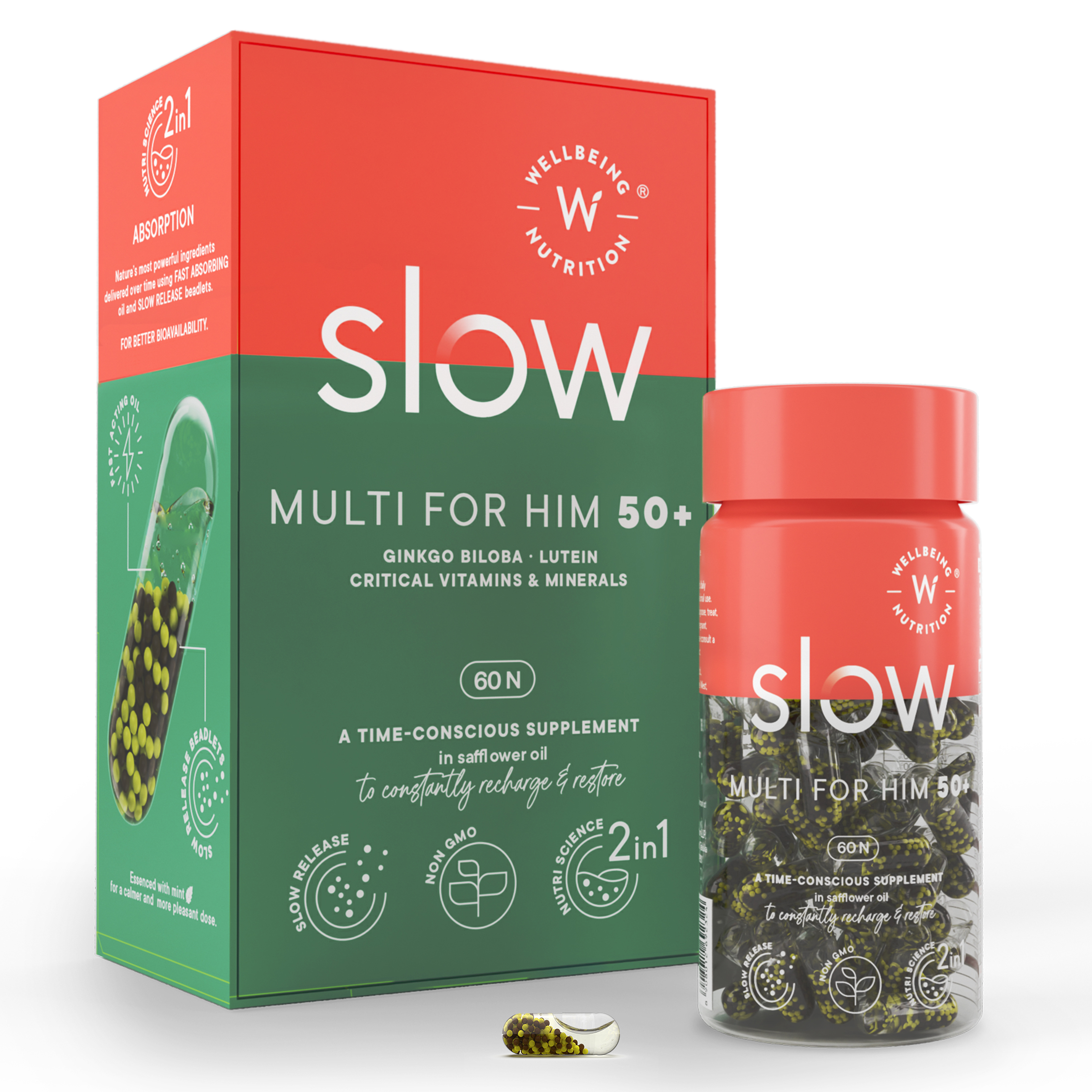 Wellbeing Nutrition Slow | Multivitamin for Men 50+ | 100% RDA of 16 ...