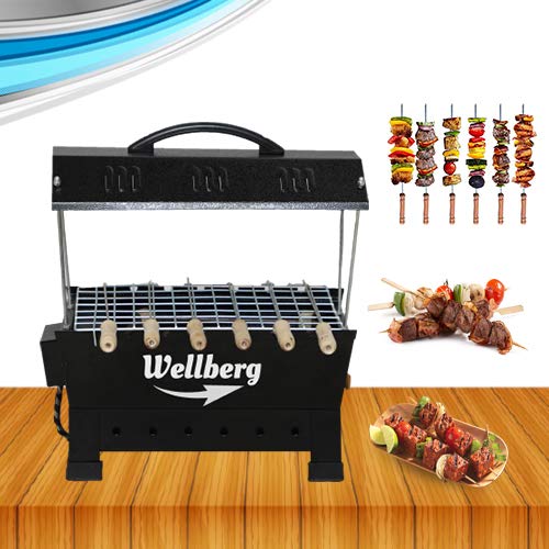 Wellberg Electric and Charcoal Barbeque Grill Amazing Portable BBQ ...