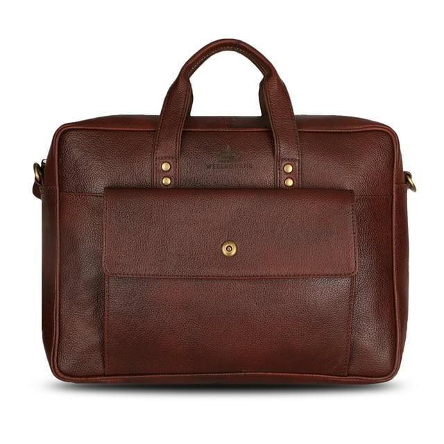 Wellbourne Genuine Leather Laptop Bag 15 inch Messenger Shoulder Bag ...