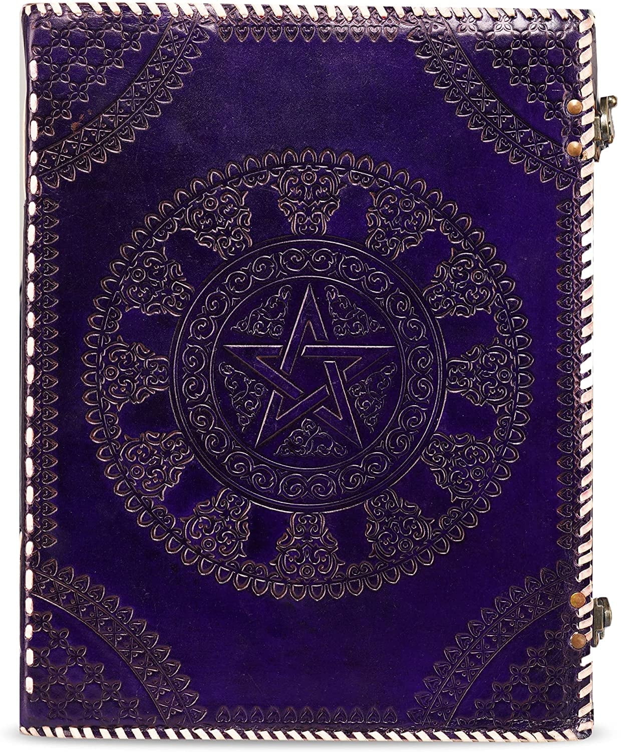 Vintage Leather Bound Journal Handmade Embossed Pentagram Star Notebook ...