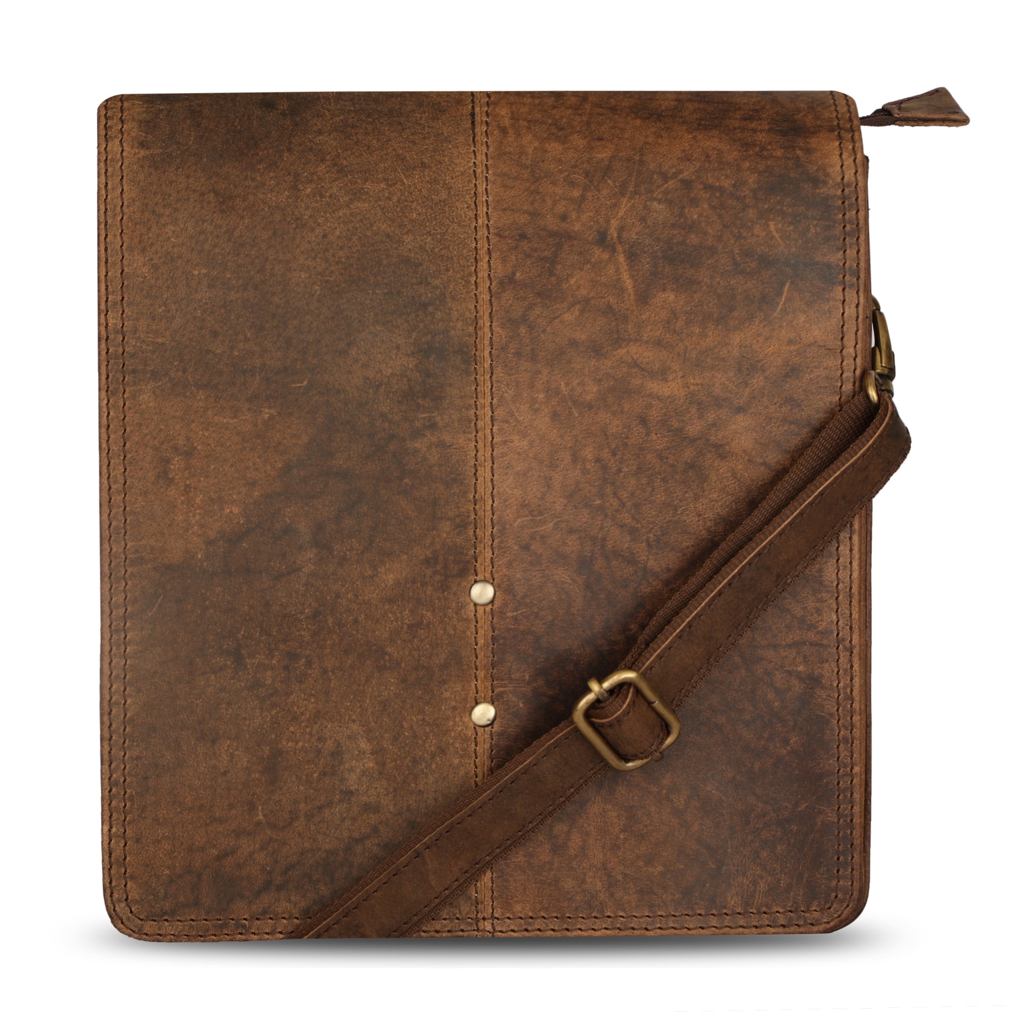 Wellbourne Sinewy Leather Sling Bag 11" Buff Leather Crossbody Unisex ...