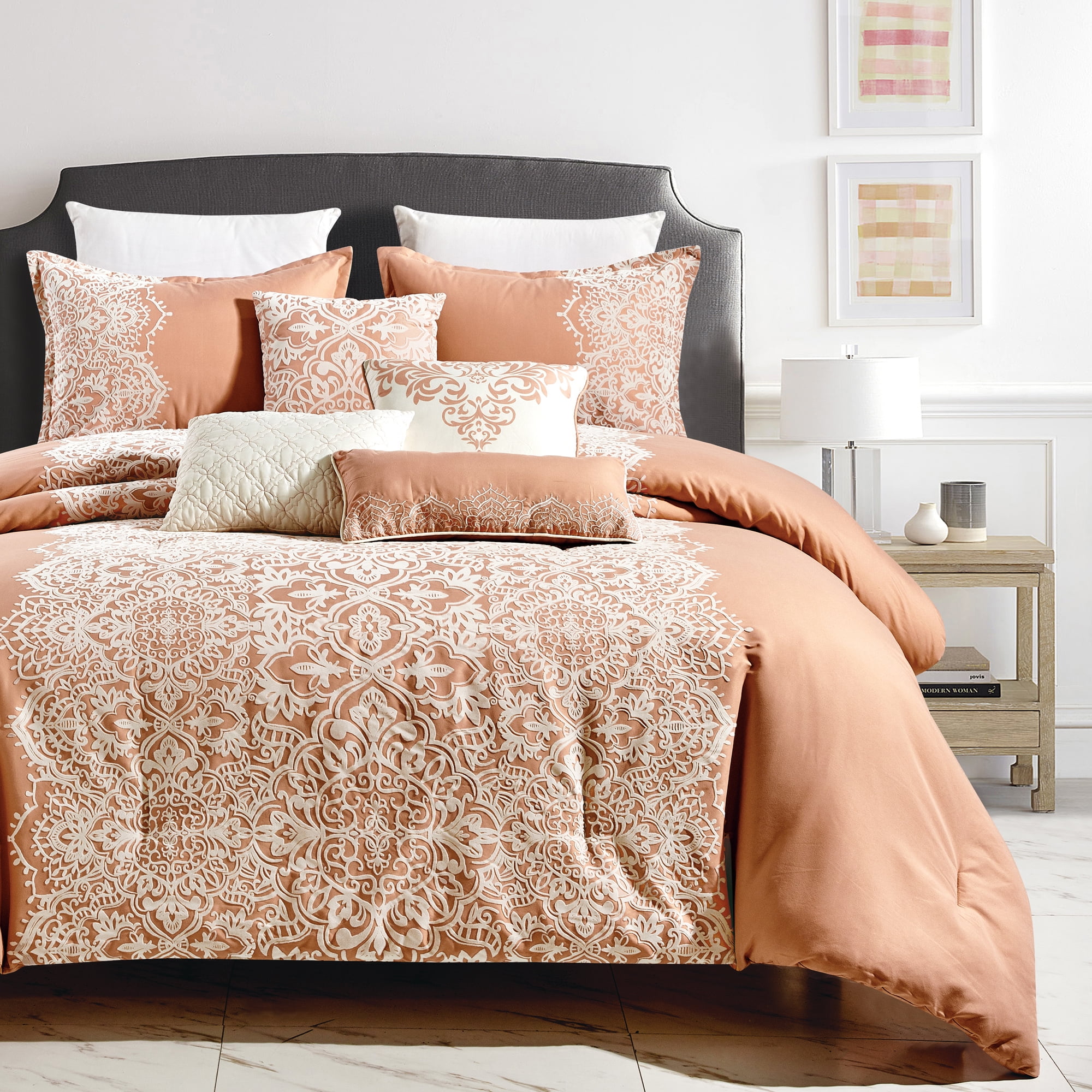 Wellco 7-Piece Queen Size Comforter Set with Pillows, Ultra Soft ...