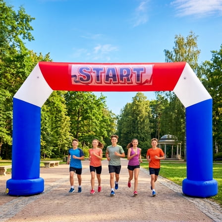 Wellcomer 10Ft Inflatable Event Arch, Half-circle Archway with Built-in ...