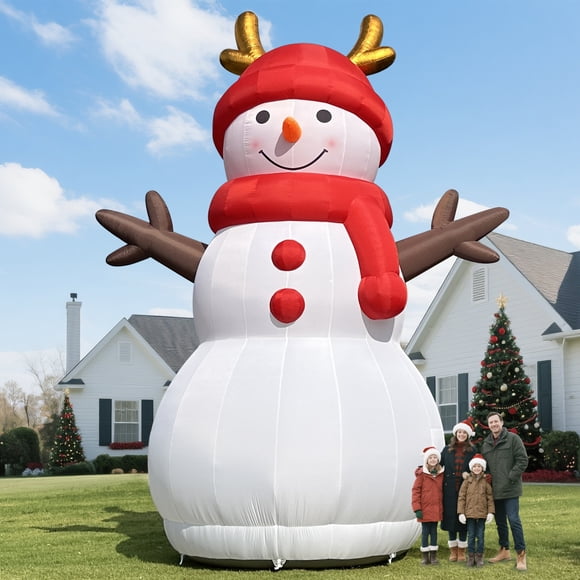 Giant Snowman Inflatable Decorations for Holiday Yard and Garden