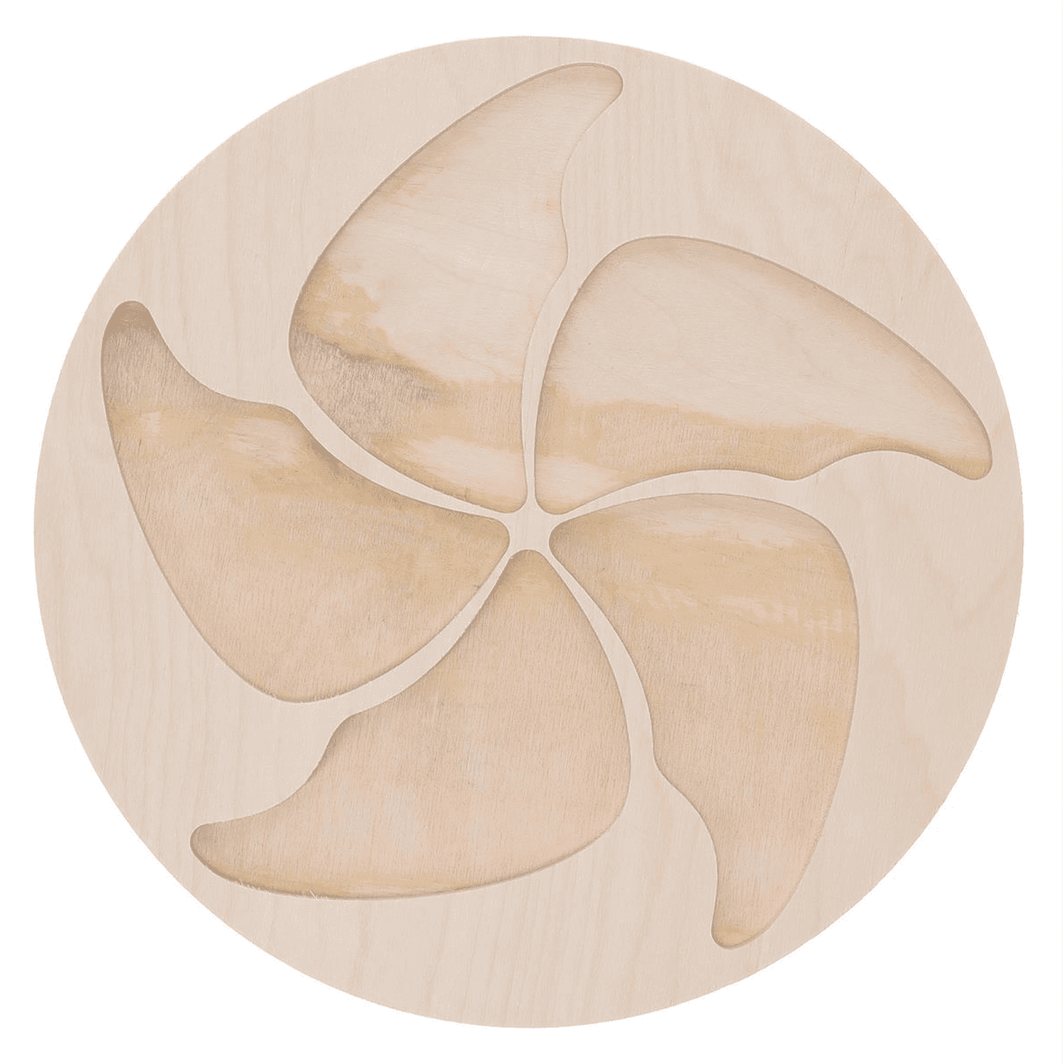 Welled Wood Surface, Circle with Pinwheel shaped, 10" x 10", for wooden ...