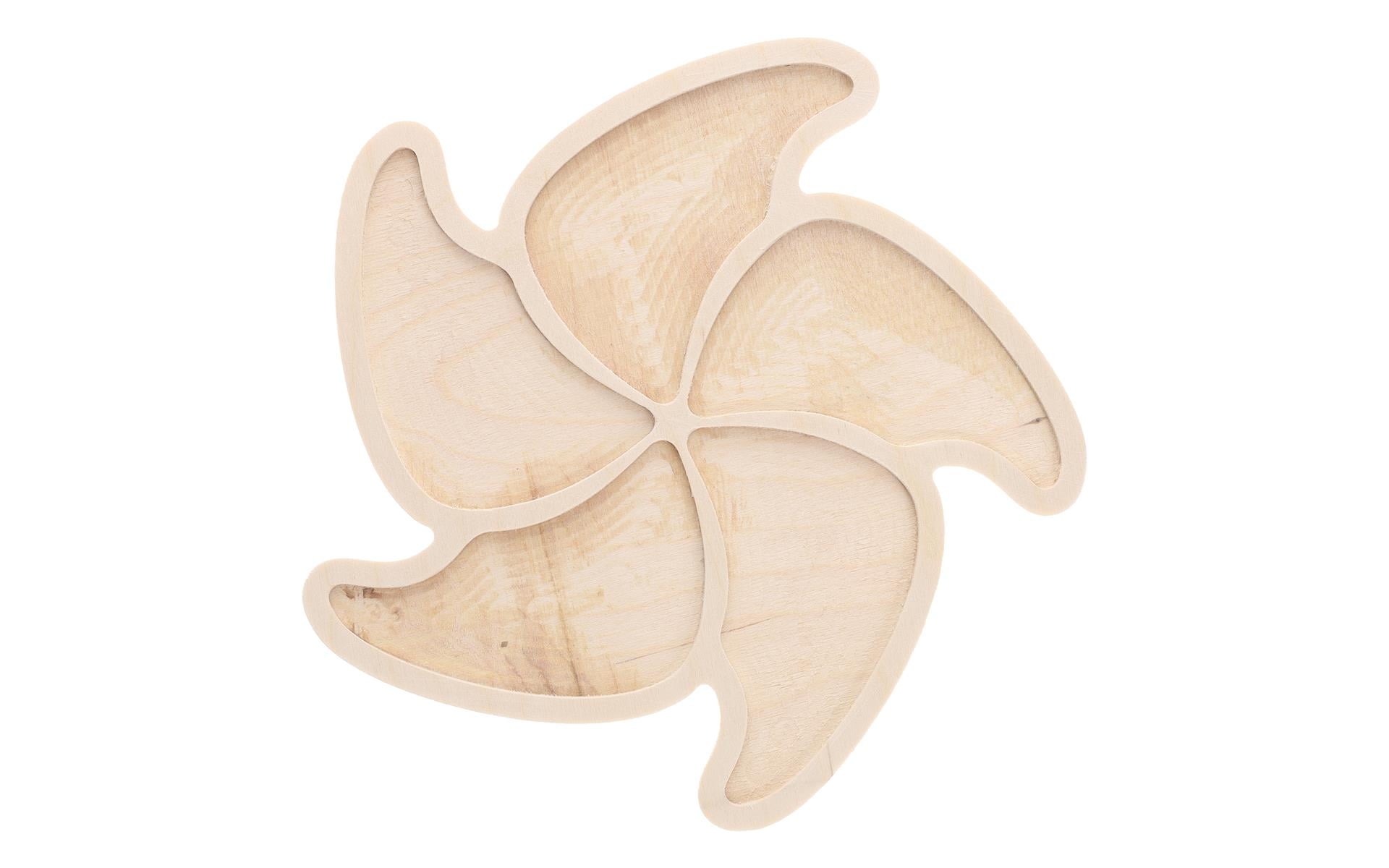 Welled Wood Surface, Pinwheel Shaped, 10" X 9.68", For Wooden Trays, Crafts And Decorations ...