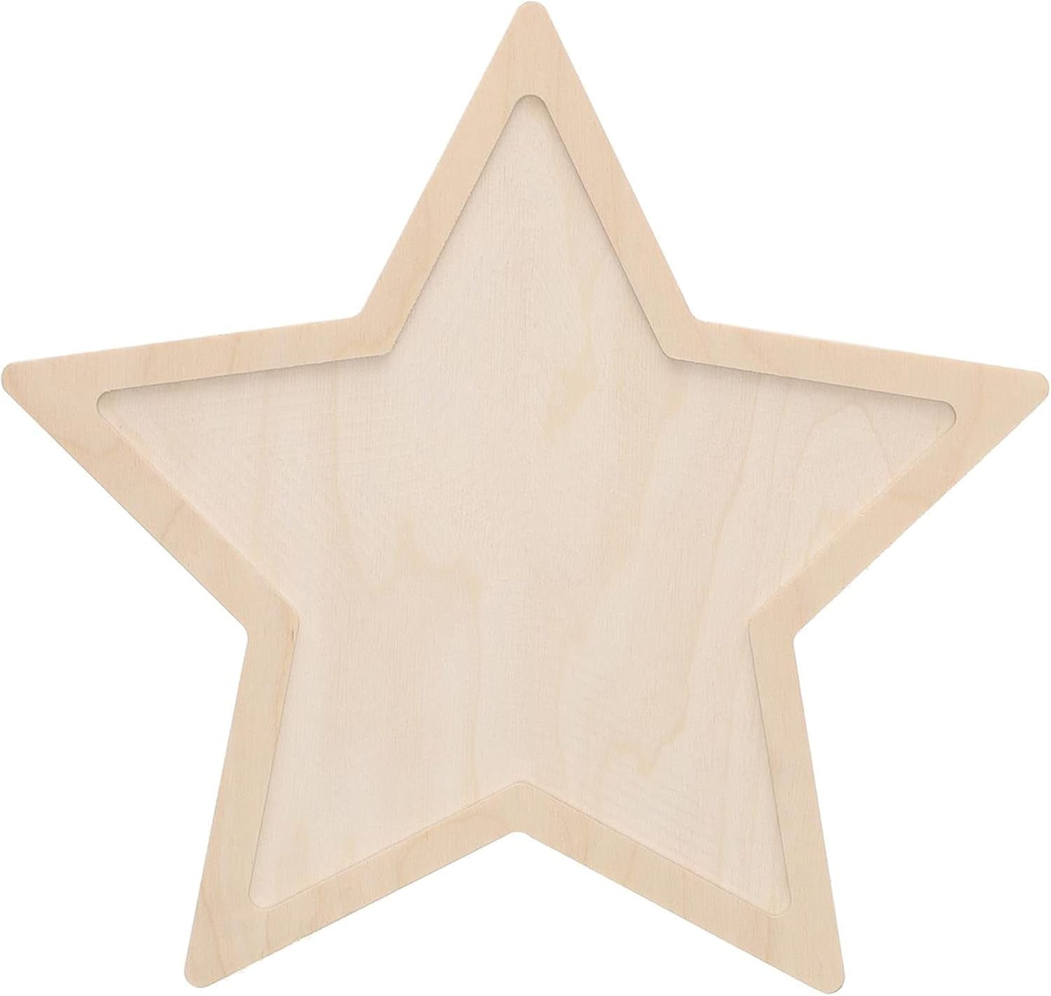 Welled Wood Surface, Star Shaped, 10" X 9.64", for Wooden Trays, Crafts ...