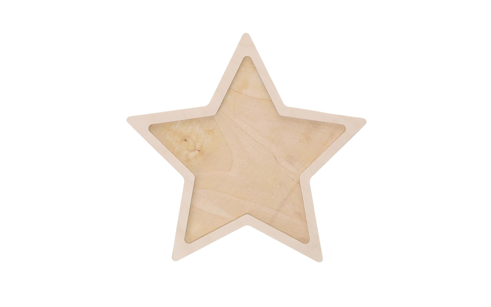 Welled Wood Surface, Star Shaped, 10" X 9.64", For Wooden Trays, Crafts ...