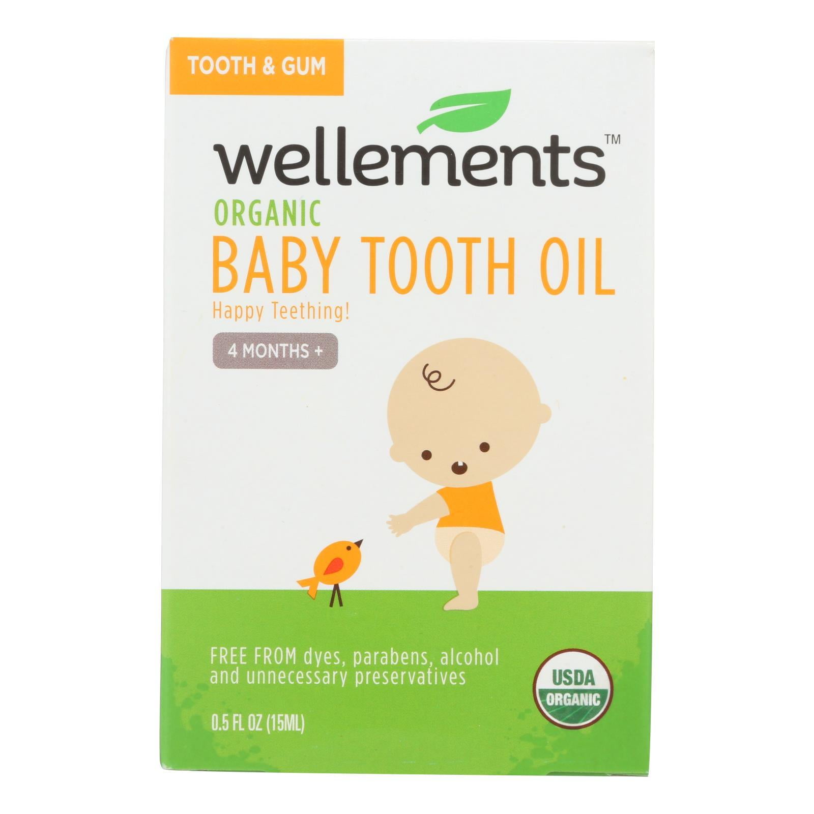 Wellements, Organic Baby Tooth Oil, .5 FZ, Gentle Teething Formula ...
