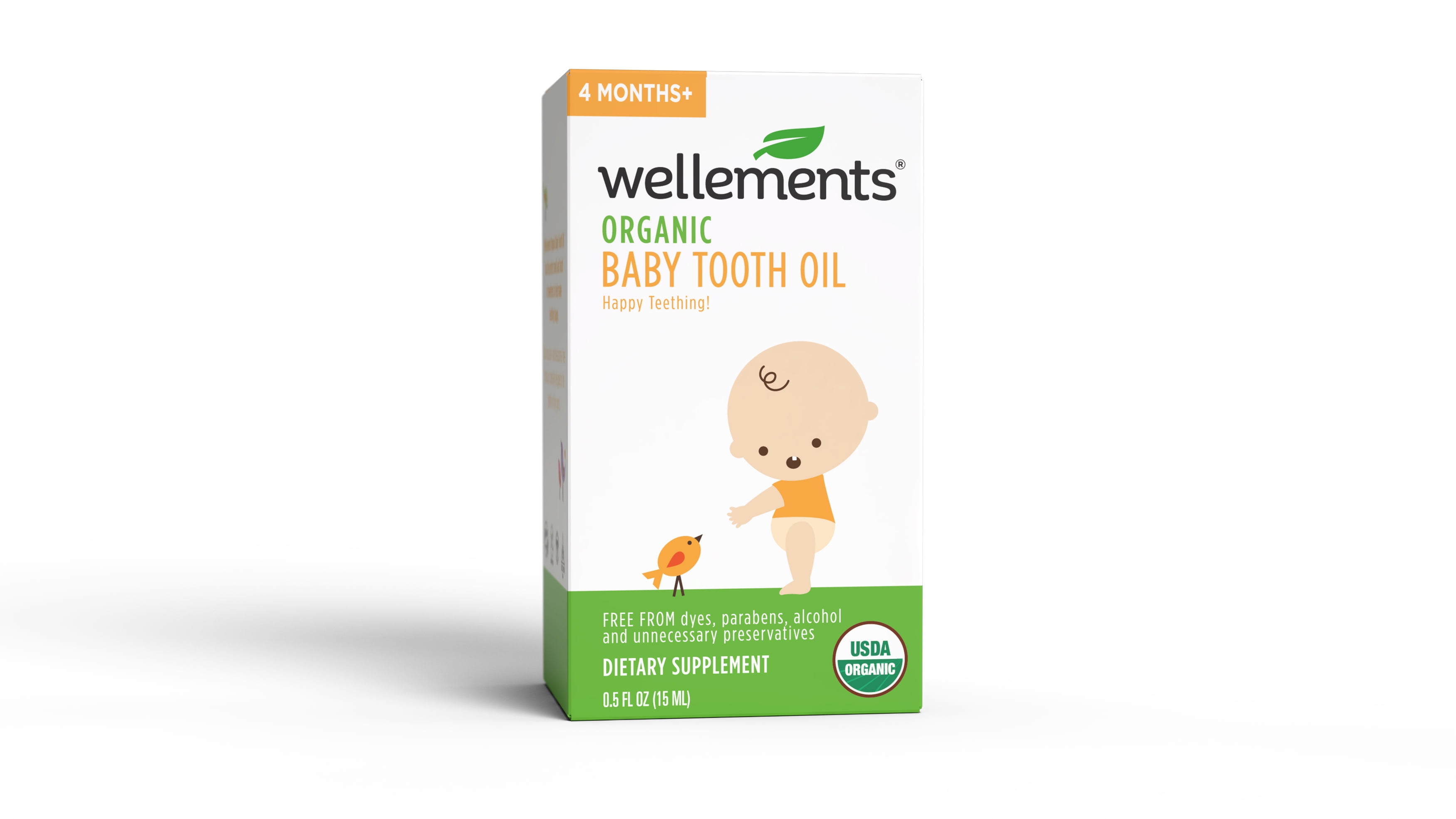 Wellements Baby, Organic Tooth Oil, 4 Months+, 0.5 fl oz (15 ml) HSA ...