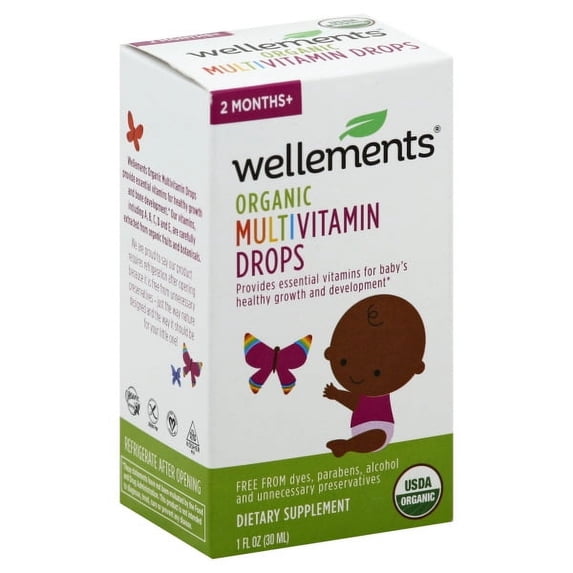 Wellements Organic Baby Infant Daily Multivitamin Liquid Drops ...