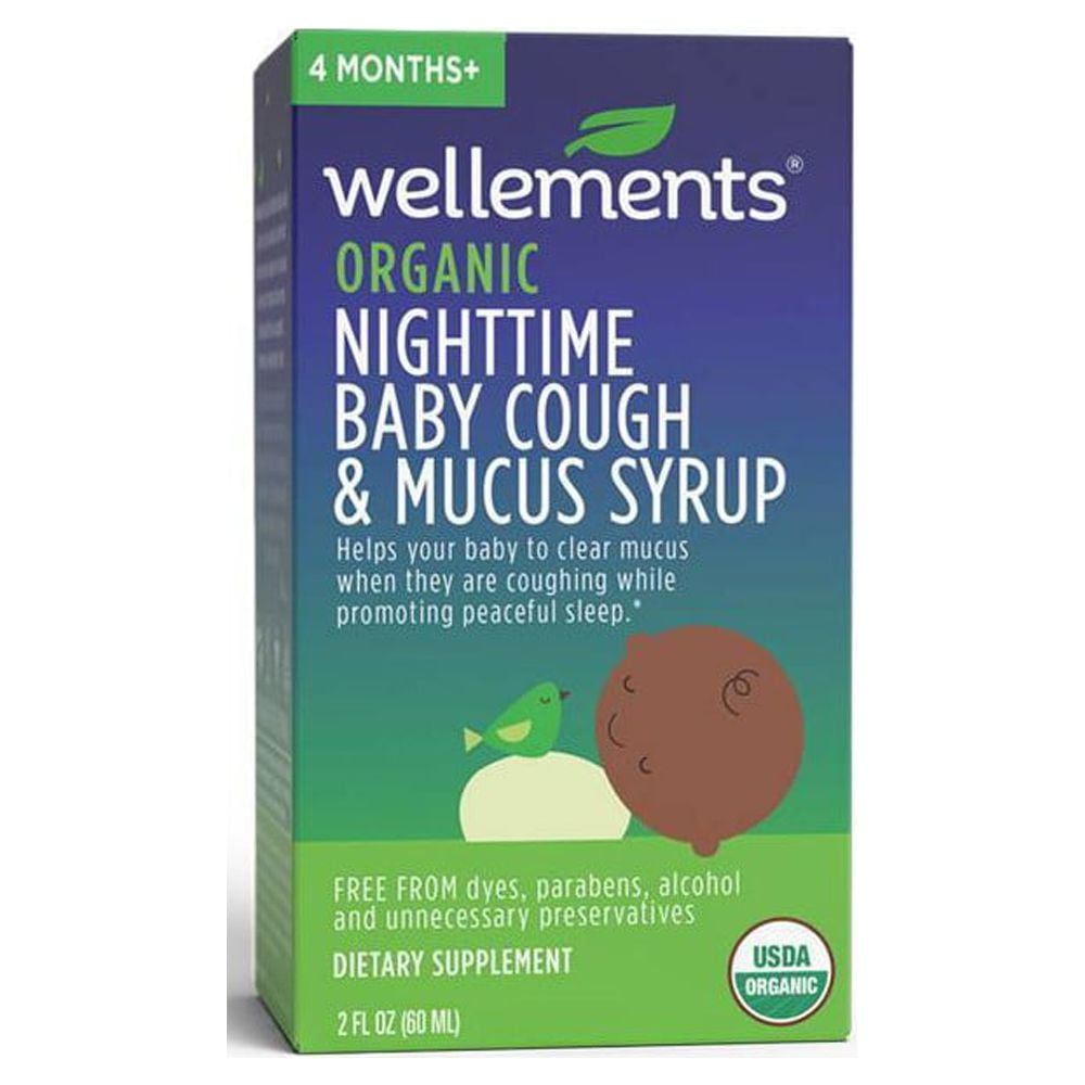Wellements Organic Nighttime Baby Cough & Mucus Syrup (Pack of 14 ...