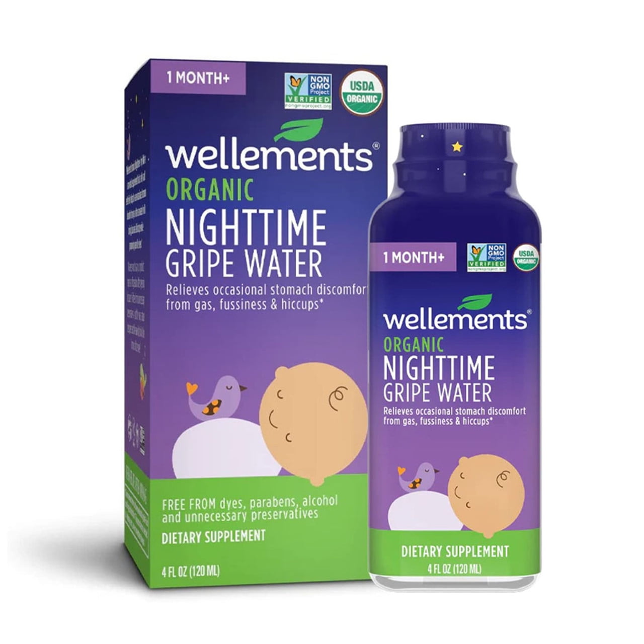 Wellements Organic Nighttime Gripe Water, 4 Oz.. - Walmart.com