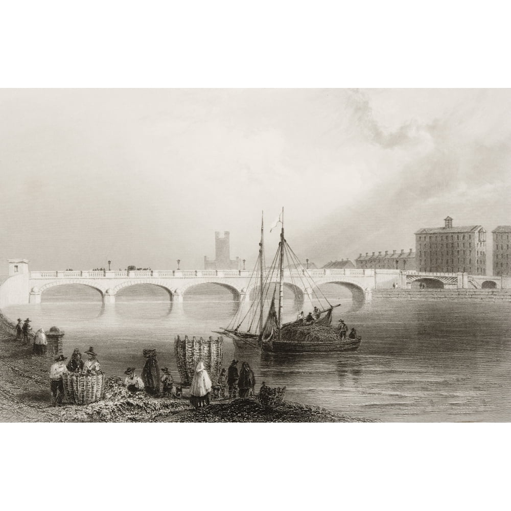 Wellesley Bridge Limerick Ireland Drawn By WHBartlett Engraved By JC ...