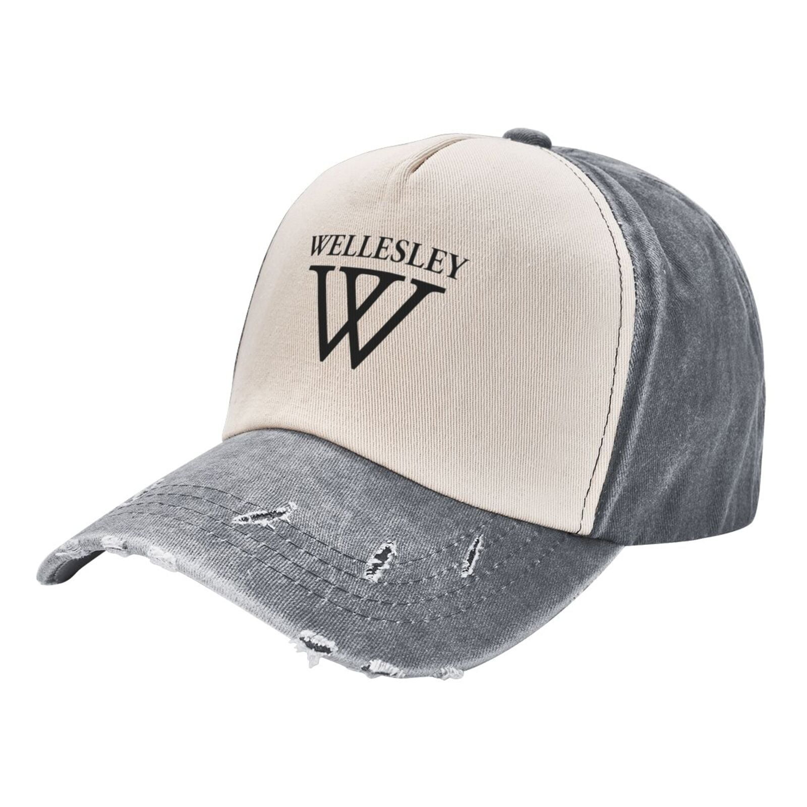 Wellesley College Logo Cowboy Collision Color Washed Baseball Cap For ...