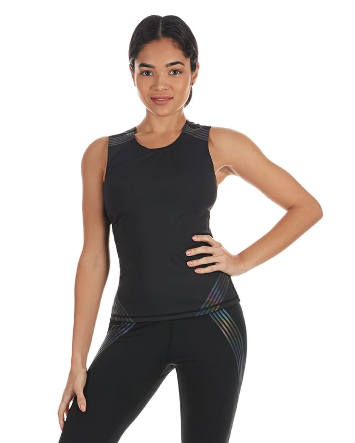 Wellfit Reflective Rainbow Smoothing Stretch Athletic Tank Top ...