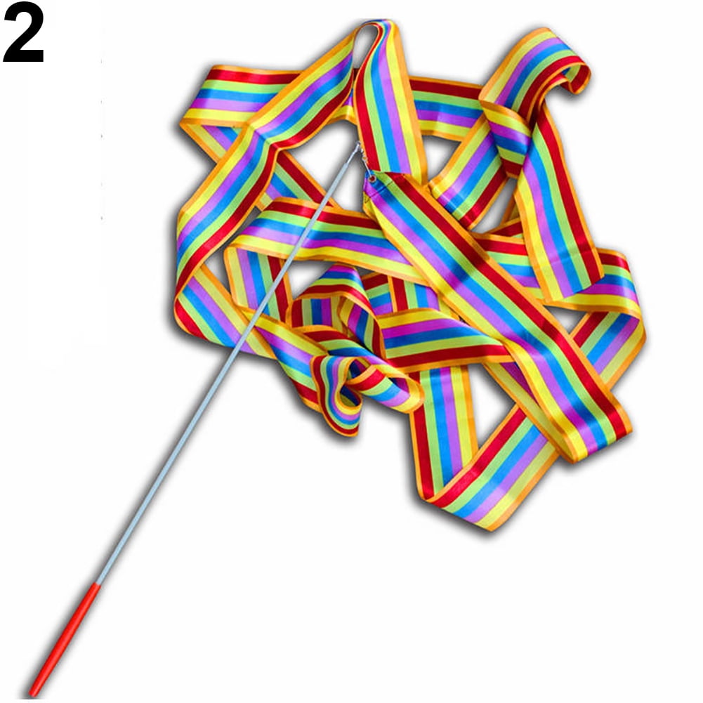 Welling 4M Colorful Dance Ribbon Gym Rhythmic Art Gymnastic Streamer ...