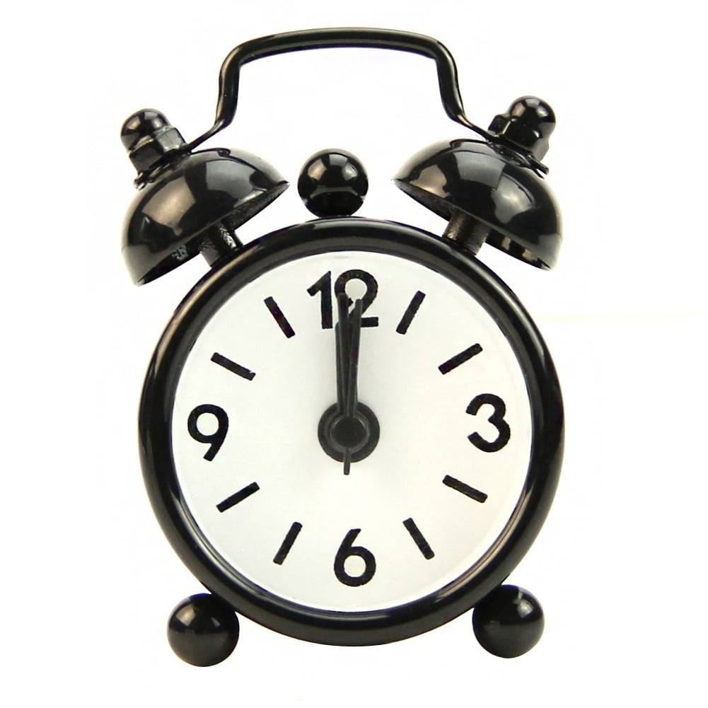 Welling Classic Home Cute Battery Operated Analog Mini Round Bedside ...