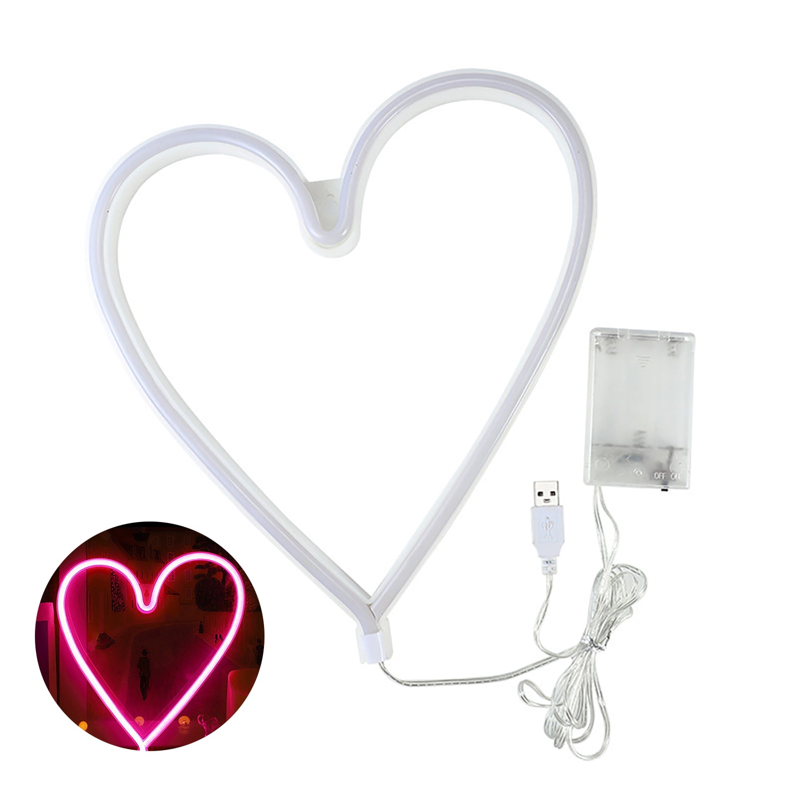Welling LED Neon Light Decorative Rechargeable Romantic Confession Love ...