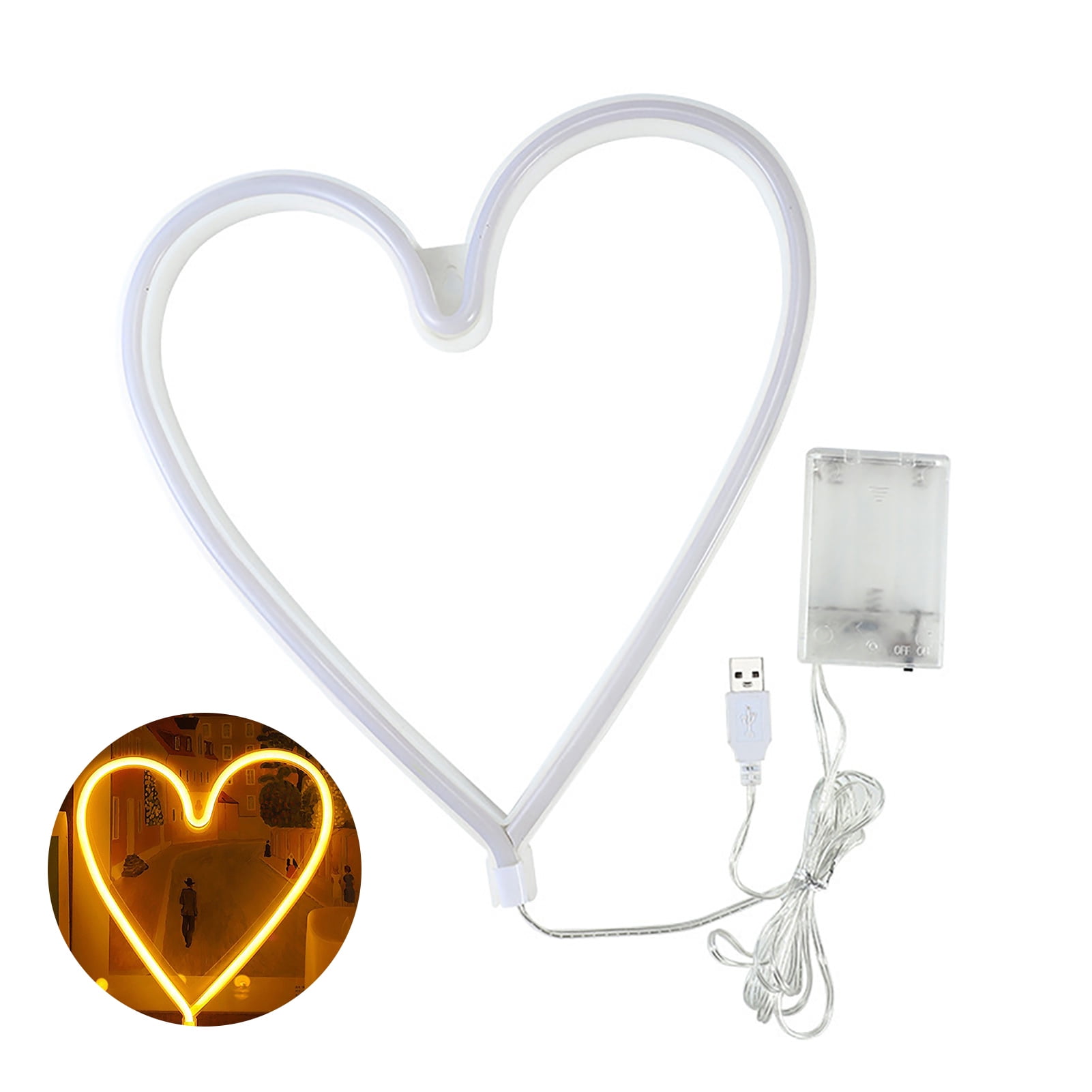 Welling LED Neon Light Decorative Rechargeable Romantic Confession Love ...
