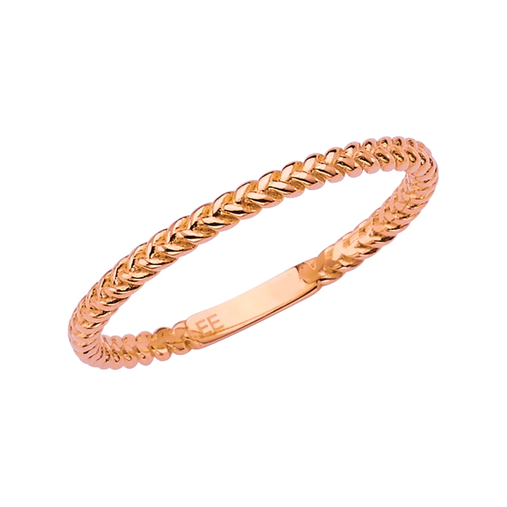 Wellingsale Ladies Solid 14k Rose / Pink Gold Polished Braided Rope ...