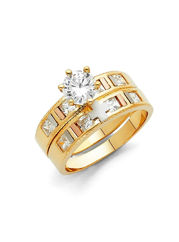 Tri Color Gold Engagement Ring